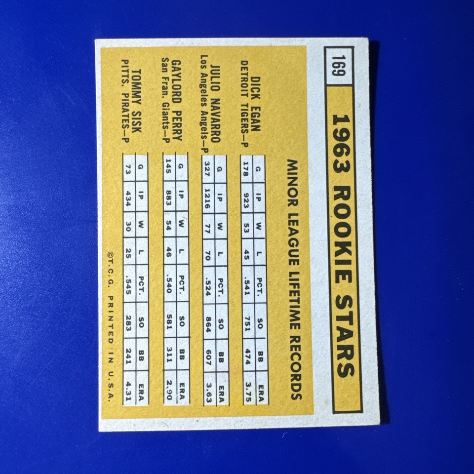 1963 Topps Rookie Stars Featuring Gaylord Perry 169 EX+ *SNOCARDS* | eBay