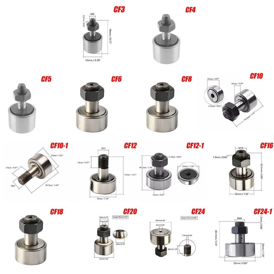 Workshop Roller Bearings Bolted Bearings CF3-CF24-1 Roller Track ...
