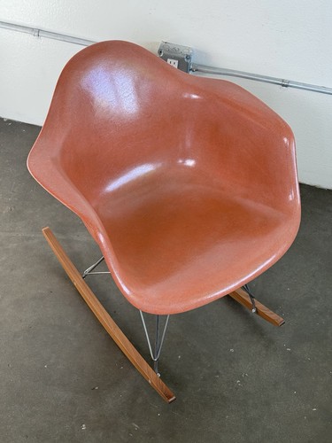 Vintage Mid Century Herman Miller Eames Fiberglass Rocking Shell Chair ...