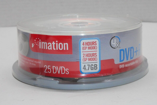 NEW Genuine Imation DVD+R Blank Recordable Discs 4.7GB 25-Pack Spindle ...