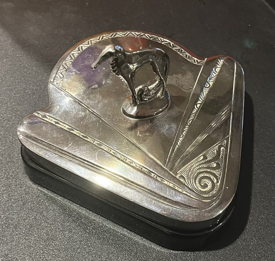 RARE 1930’s Weidlich Bros. Art Deco Borzoi Dog Silver Plate Amethyst ...