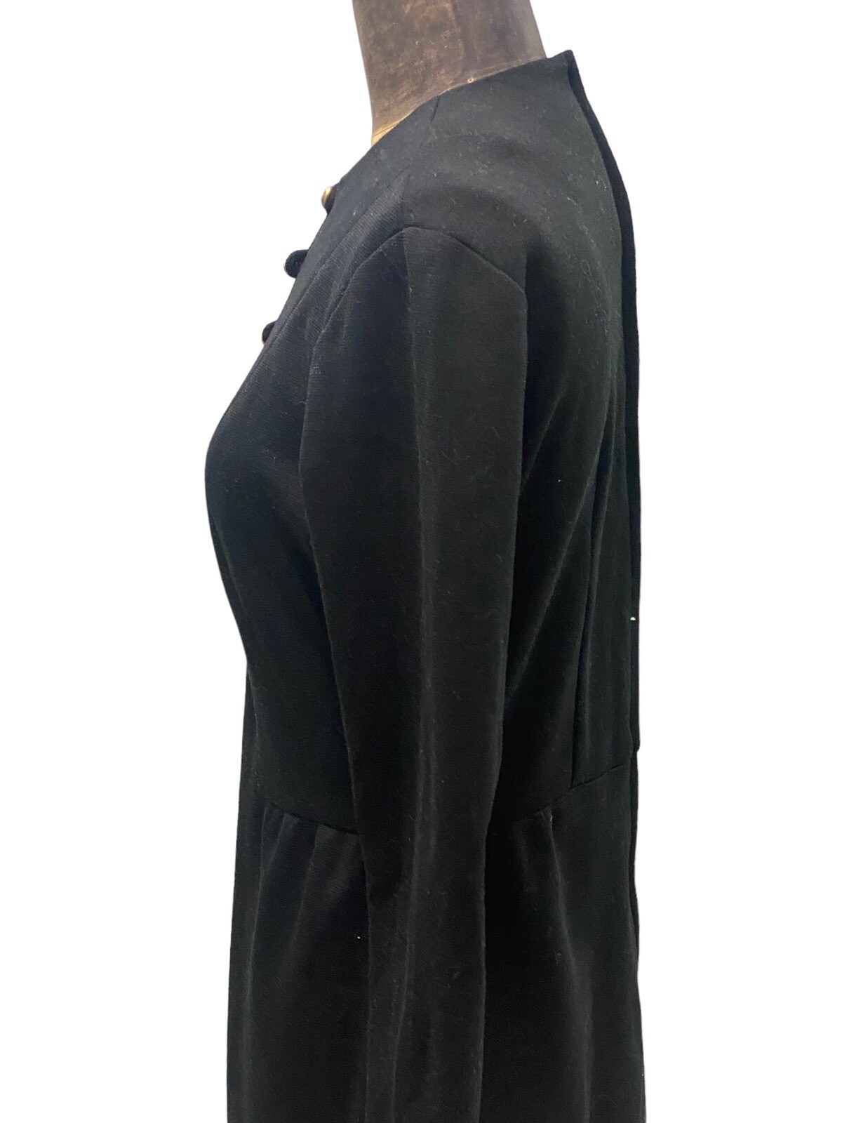 1960s Vintage Bayberry Mod Style Black Knit Dress W/ … - Gem