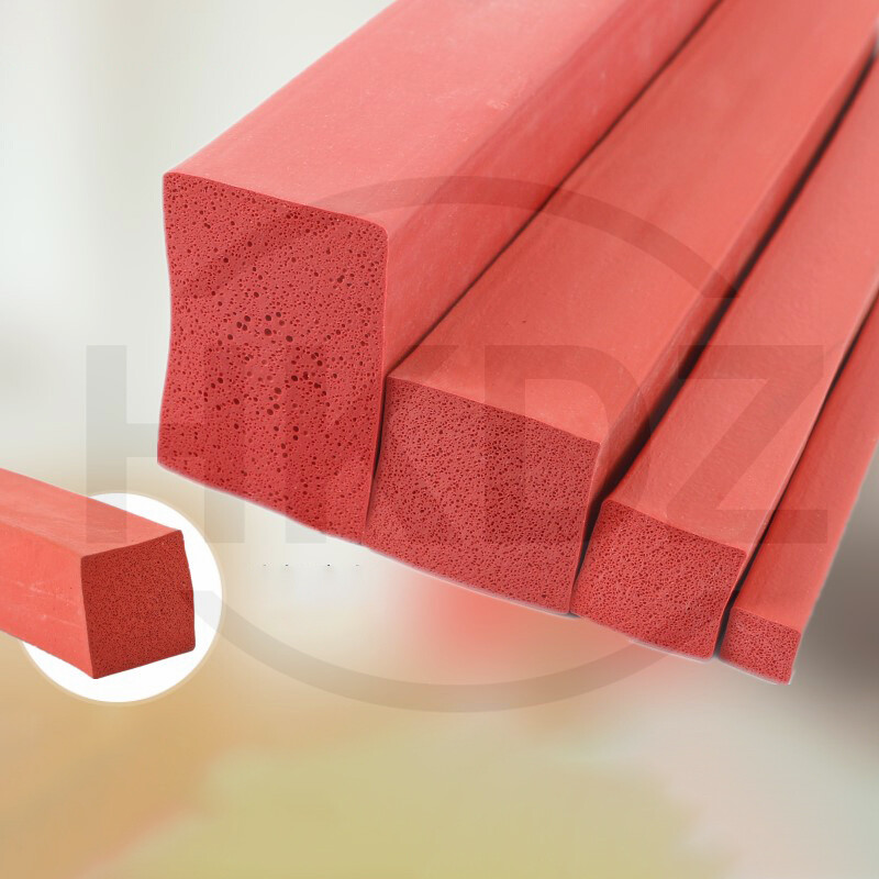 Red Silicone Rubber Sponge Square Strip Closed Cell Foam Backer Rod ...