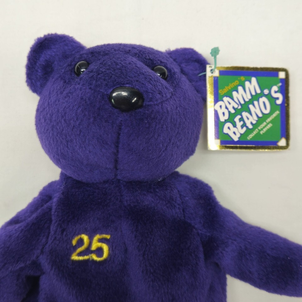 Mark McGwire 1998 Salvino's Bamm Beano's #25 Purple Plush Beanie Bear ...