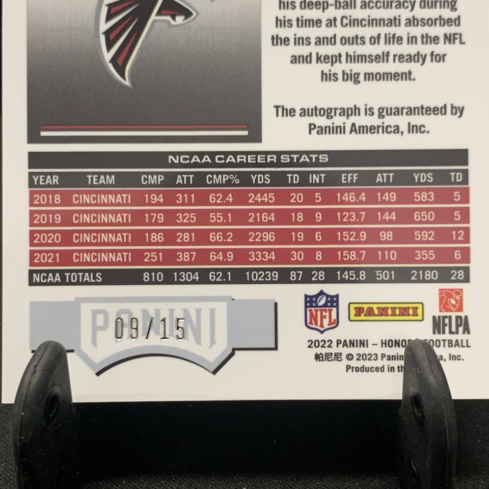 2022 Panini Honors Desmond Ridder Auto Purple 09/15 Rookie Falcons | eBay