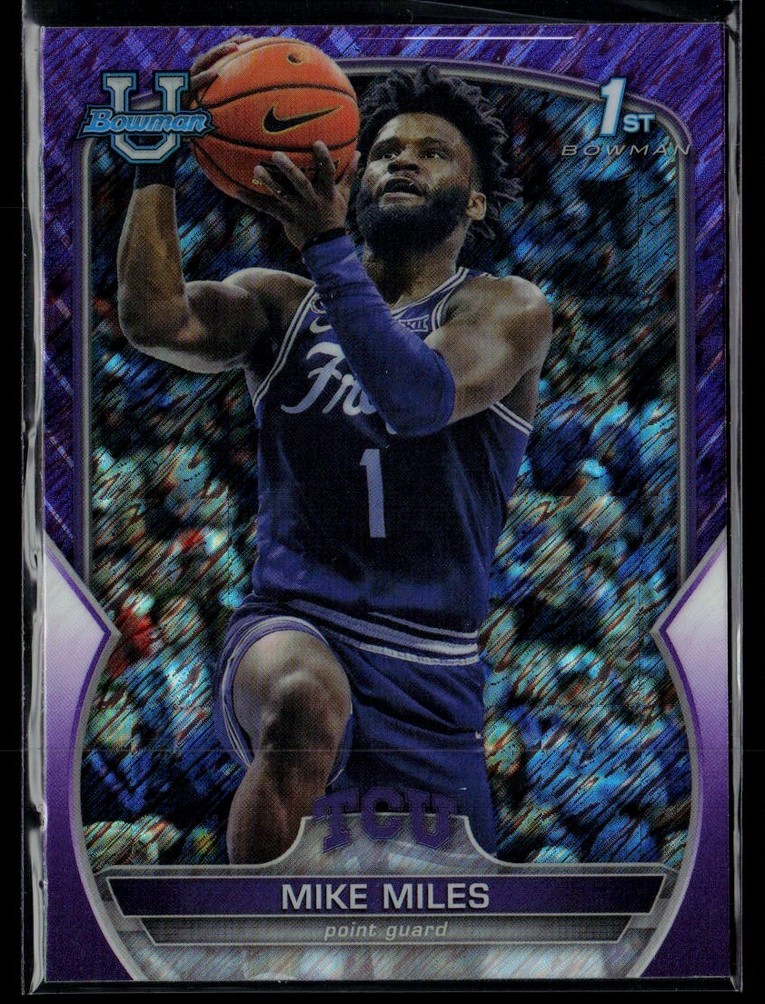2023 Bowman University Purple Shimmer Refractor Mike Niles TCU #88 | eBay
