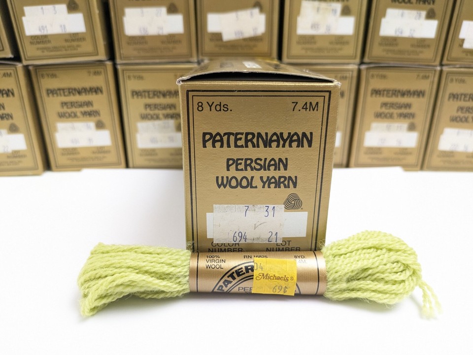 Paternayan Persian Wool Yarn 8 Yards 3-Ply Lot NOS ~ FULL BOXES ~ Many ...