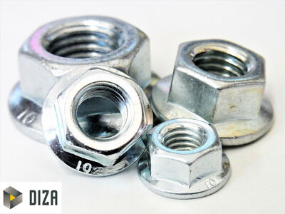 Flanschmutter DIN 6923 - 10 Stahl verzinkt Bundmuttern M5 M6 M8 M10 M12 ...