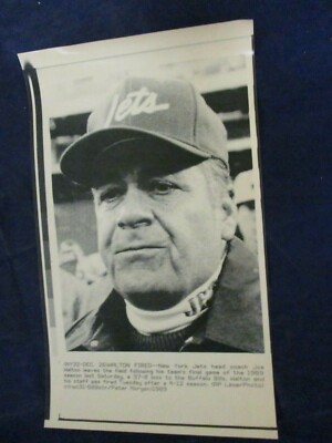 1989 Joe Walton New York Jets head coach NFL Vintage Wire Press Photo ...