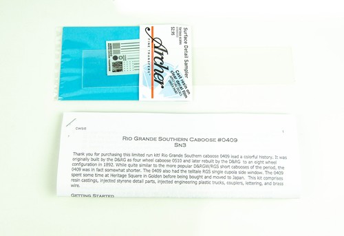 The Cimarron Works Sn3 RGS Caboose Train Car Model Kit 0409 | eBay