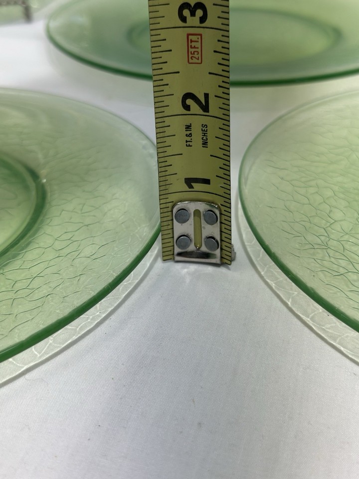 Set Of 5 LE Smith Crackle Green Uranium Depression Glass 9 Inch Plates ...