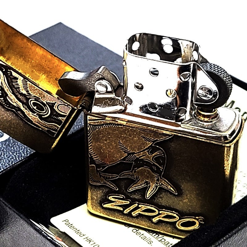 ZIPPO Classic Metal Cool Frog Distressed Lighter Brass Plate Antique ...