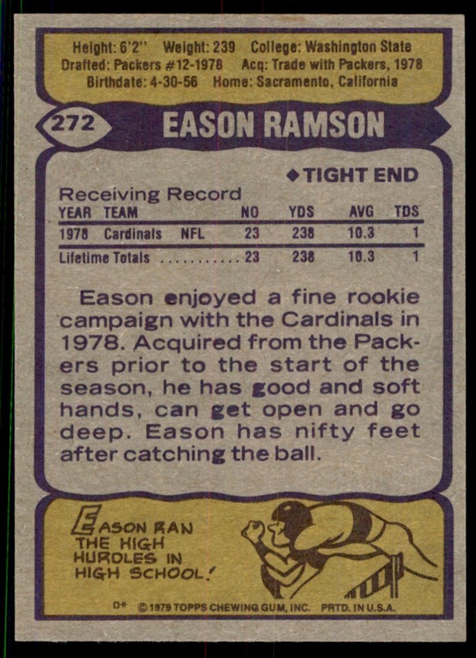 1979 Topps Eason Ramson Rookie St. Louis Cardinals #272 | eBay