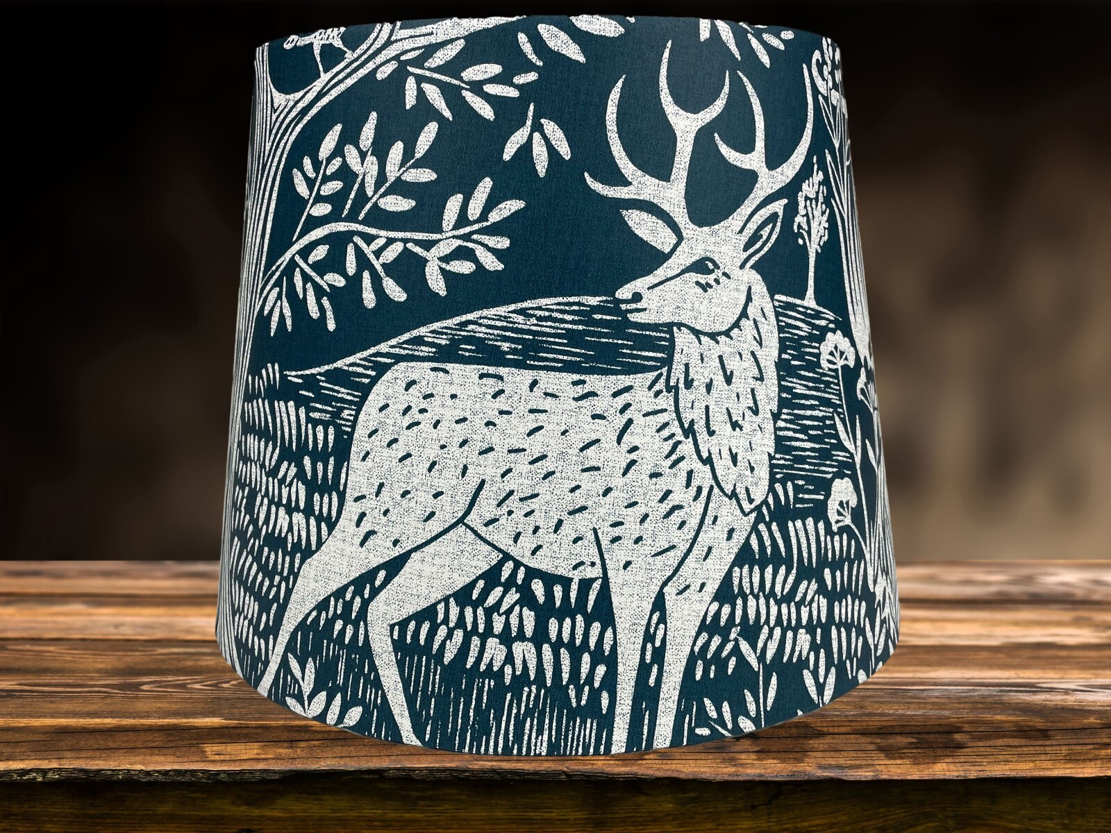 Navy Blue Stag Table Lamp Shade or Ceiling Light Shade Deer Hare ...