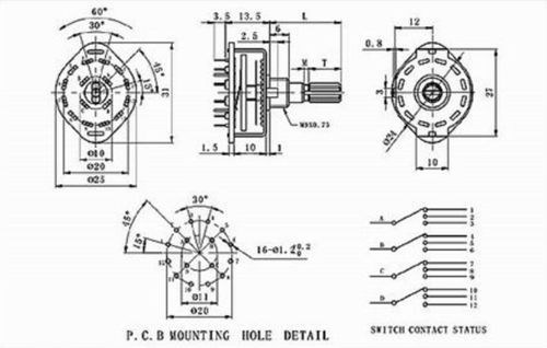 3x Rotary Switch 3 Pole 4 Position 3P4T Non-Shorting,4P | eBay