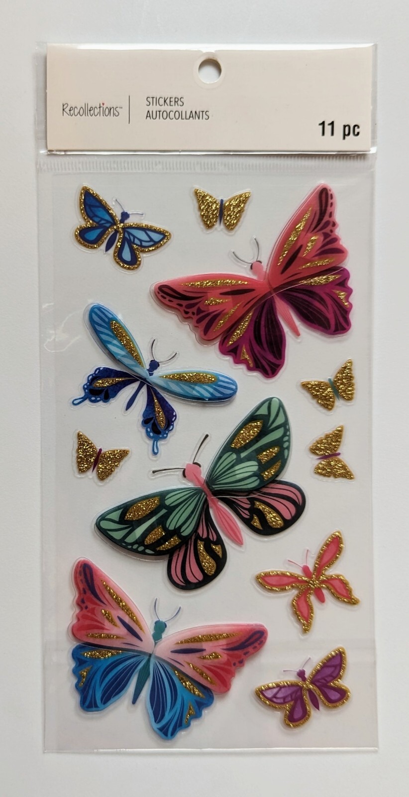Golden Multicolored Butterfly Butterflies Scrapbooking Stickers ...