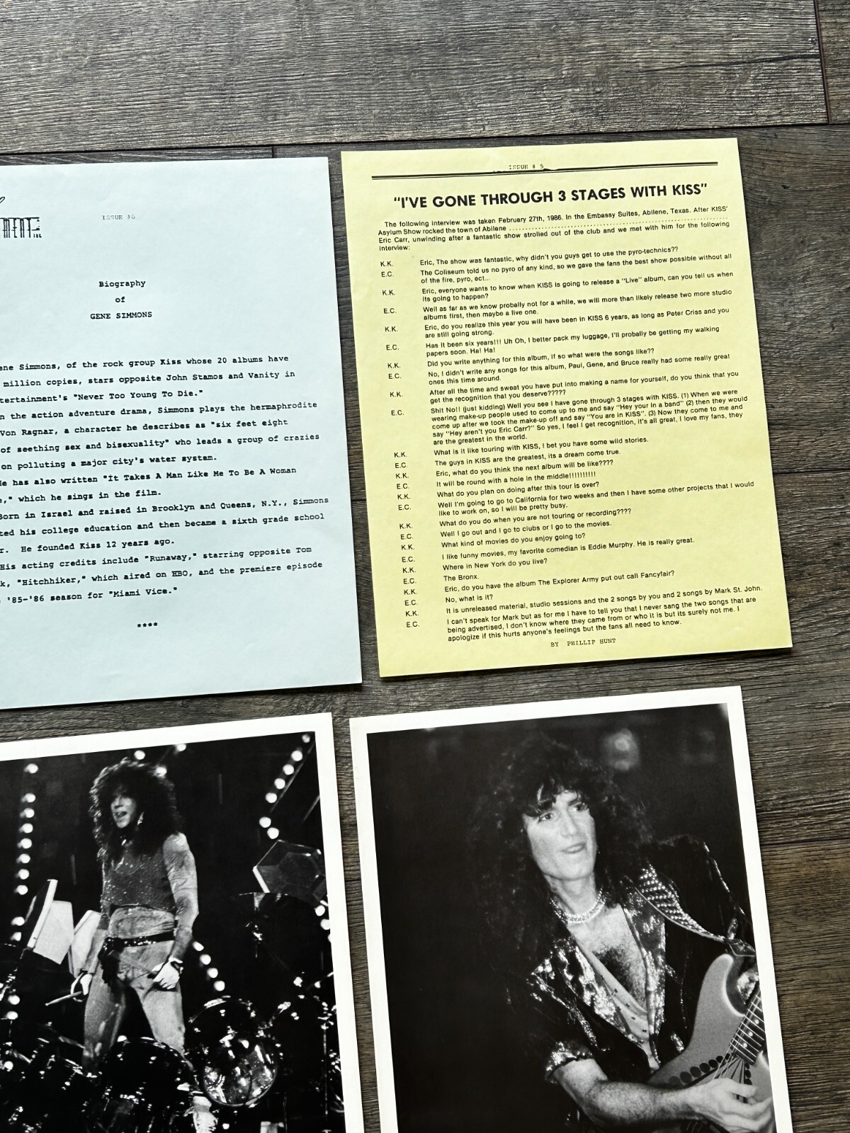 KISS Fan Club Kit KISS FORCE Fanzine Magazine 18pc Lot 1986 USA Vintage ...