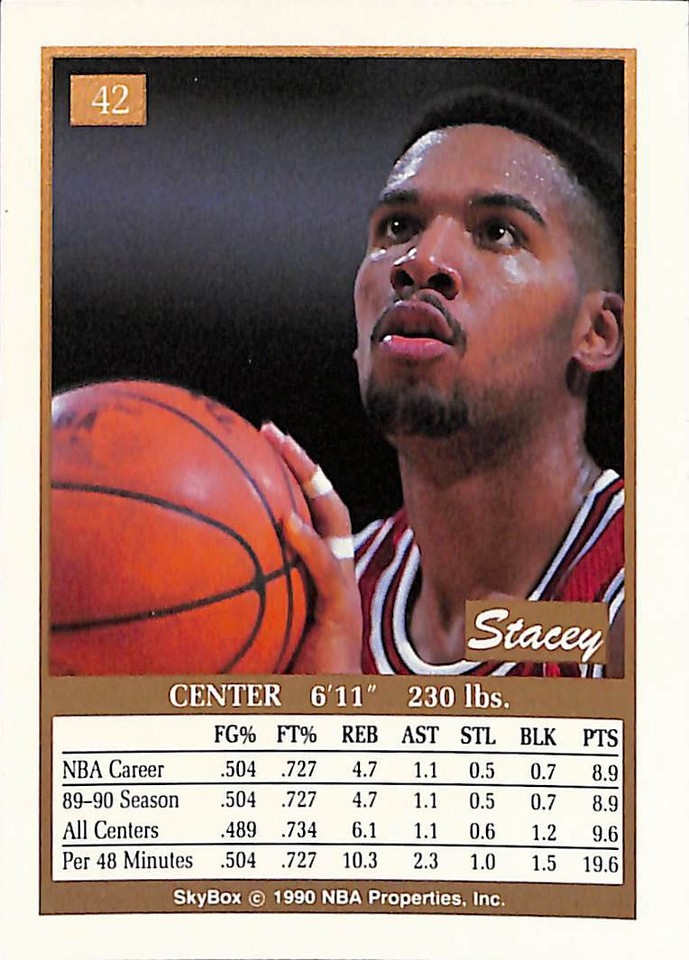 1990 SkyBox Stacey King #42 Rookie Chicago Bulls | eBay