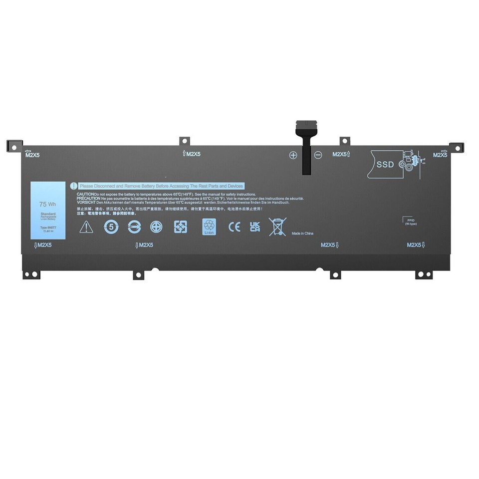 8N0T7 75Wh Battery for Dell XPS 15 9575 Precision 5530 2-in-1 P73F ...