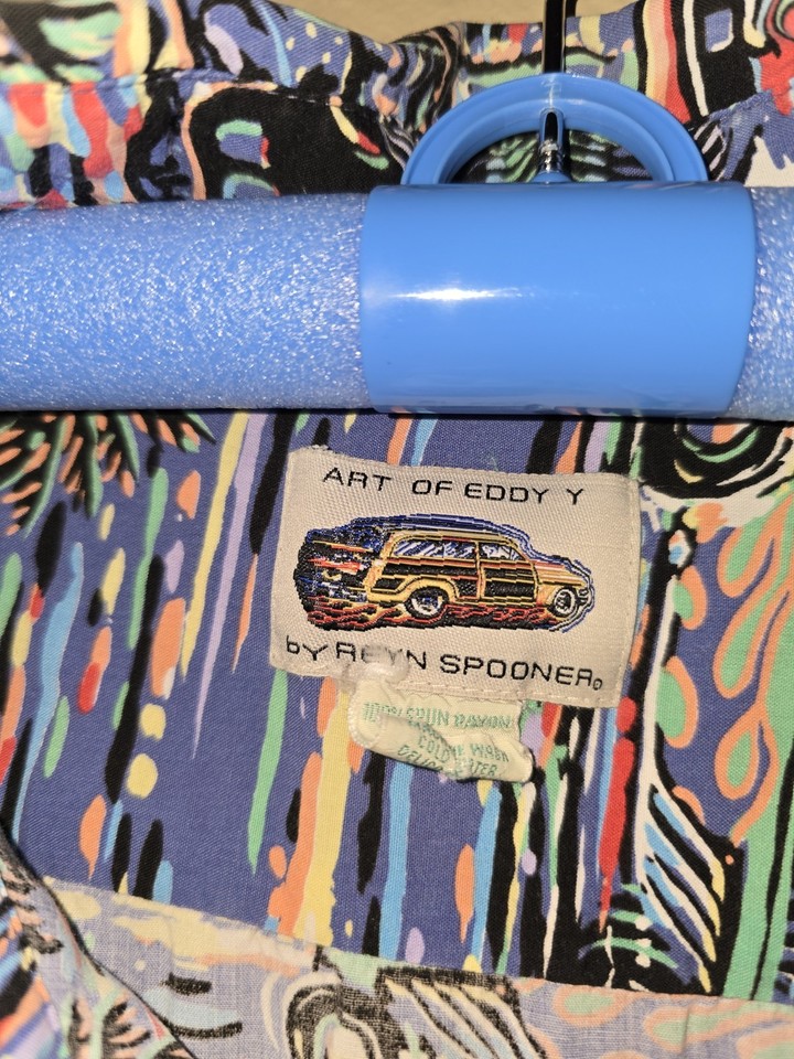 Reyn Spooner Art Of Eddy Y Hot Rod Cars Shirt Size XL Rayon Vacation ...