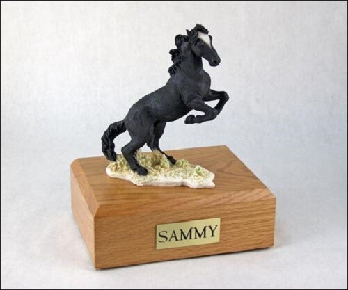 Horse Mustang Black Figurine Funeral Cremation Urn Avail. 3 Dif Colors ...