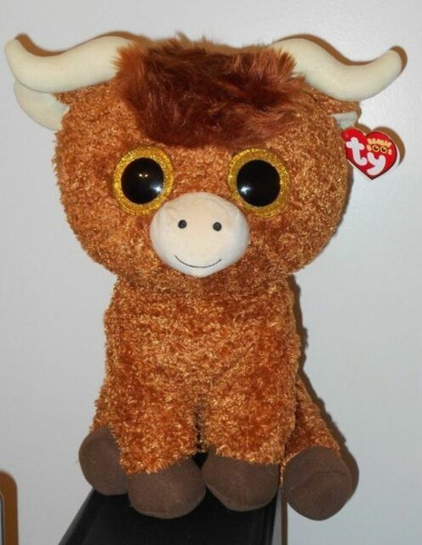 Ty Beanie Boo Angus Highland Cow Large Plush Soft Toy 36749 for sale ...