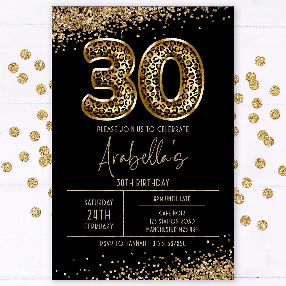 Leopard Print Surprise Party Invitations