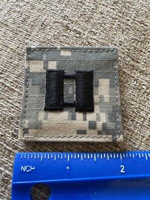 US Army Captain CPT O-3 Rank ACU Hook / Loop Pattern Military Patch ...