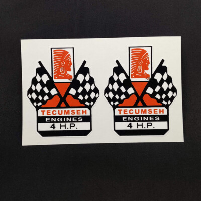 TECUMSEH ENGINE 4 HP DECALS, Vinyl STICKERS for Mini Bike, Go Kart ...