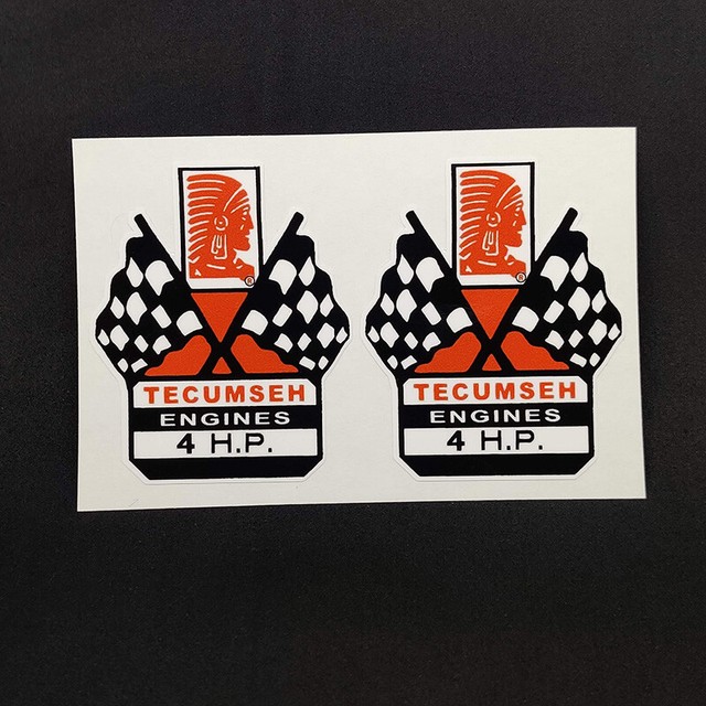 TECUMSEH ENGINE 4 HP DECALS, Vinyl STICKERS for Mini Bike, Go Kart ...