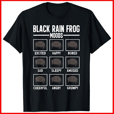 Black Rain Frog Moods Black Desert Rain Frog Black Cotton T-Shirt S-5XL ...