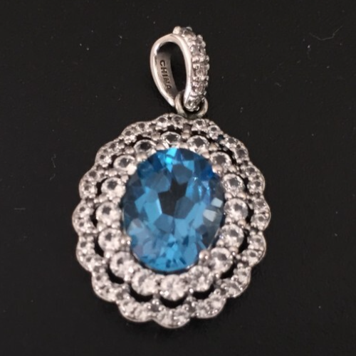 Vtg Necklace Pendant MARKED PAJ 925 STERLING SILVER Aquamarine Jewelry ...