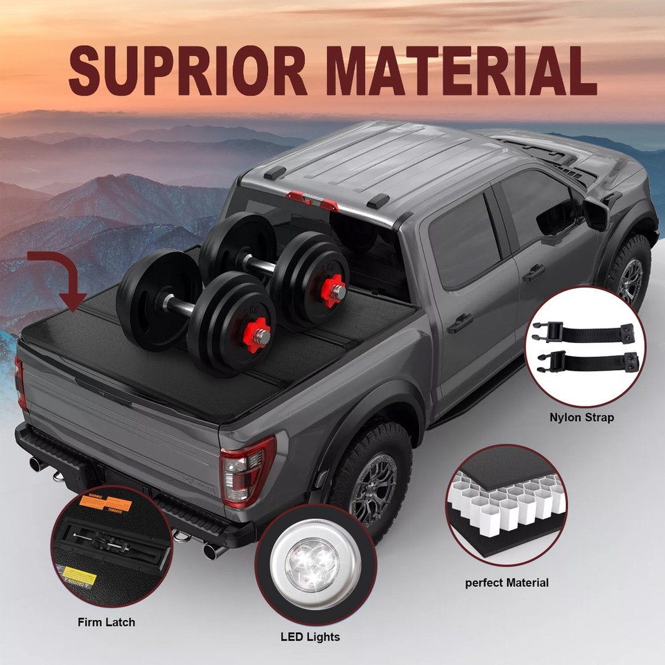 5FT Tri-Fold Bed Hard Truck Tonneau Cover For Nissan Frontier 2005-2024 ...