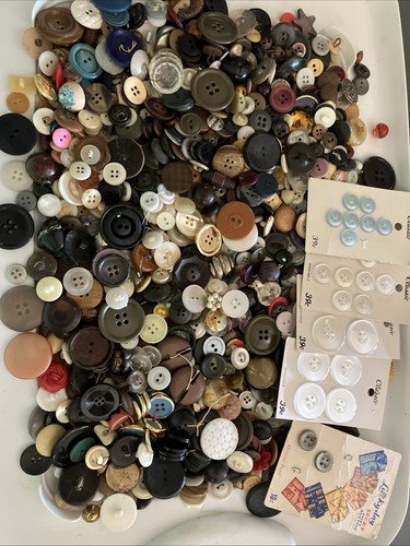 Vintage Button Lot In Tin 2 + Lbs Of Buttons Antique SB | eBay
