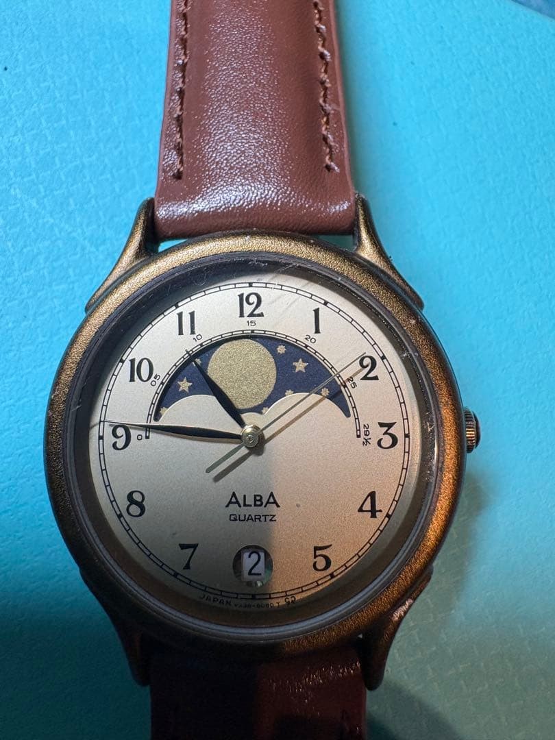 Seiko ALBA Moon Phase Quartz Working with Battery Rep… - Gem