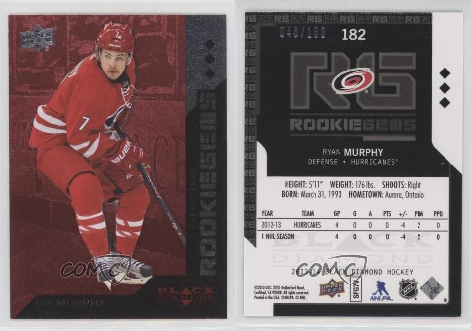 2013 Upper Deck Black Diamond Rookie Gems Star Rubies /150 Ryan Murphy ...