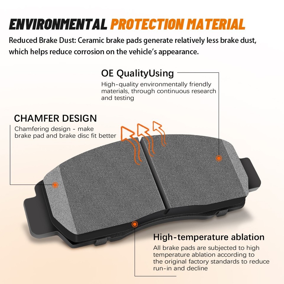 Rear Ceramic Pad for 2010 - 2014 Subaru Legacy Outback Forester BRZ ...