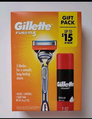 New Gillette Fusion5 Shaving Gift Pack Box. Razor, Cartridge and Shave ...