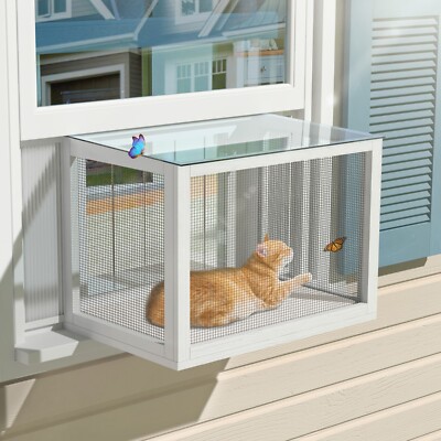 Deluxe Universal Cat Window Box, Waterproof Window Catio Perch Cat Bed ...