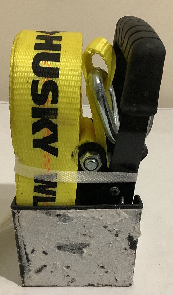 Husky 27 ft. x 2 in. Heavy-Duty Ratchet Tie-Down Strap with J Hook ...