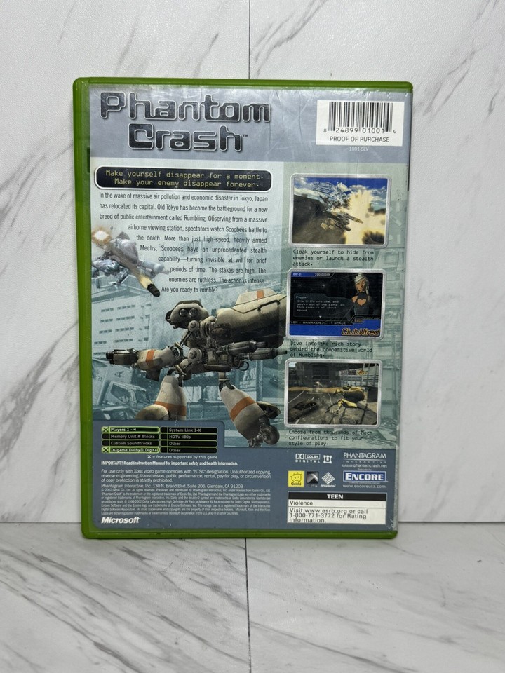 Phantom Crash (Microsoft Xbox, 2002) Tested CIB Complete 824899010014 ...