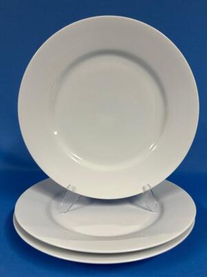 3 Crate and Barrel White Rimmed Dinner Plates from Sri Lanka | eBay