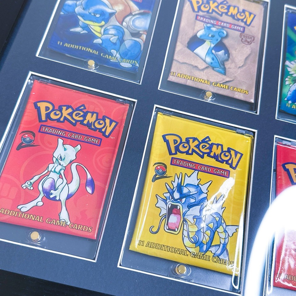 Pokemon Base Set Booster Pack Wrappers Display Framed Charizard Base ...