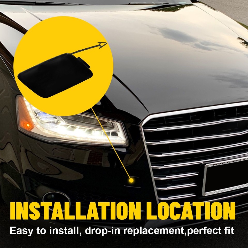 Car Front Tow Bumper Hook Eye Cover Cap Black ABS For 2011-2014 Audi A8 ...