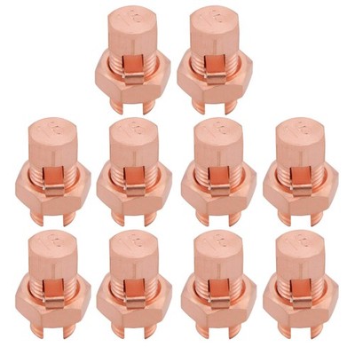 Solid Copper Split Bolt Connector 10 PCS Ground Wire Clamp for 6AWG | eBay