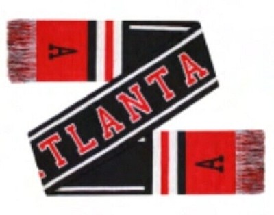 ATLANTA Football Red/Black/White Team Color "SUPER" Reversible Fringed ...