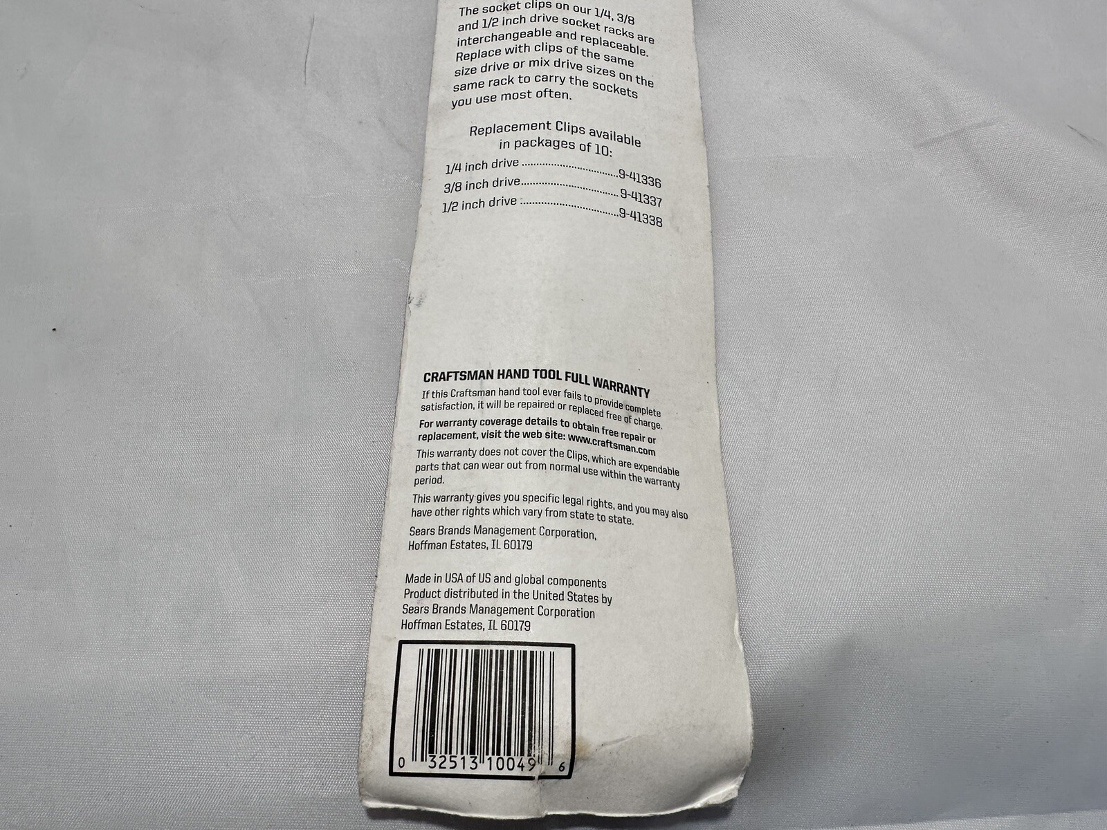 Craftsman 1/4" Drive Socket Rack Rail 41333 Made in USA | eBay