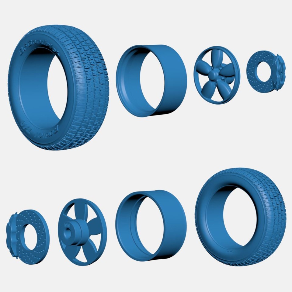 1/24 Resin 15 inch Daisy Wheels, BFGoodrich Radial T/A Tires, and Brake ...