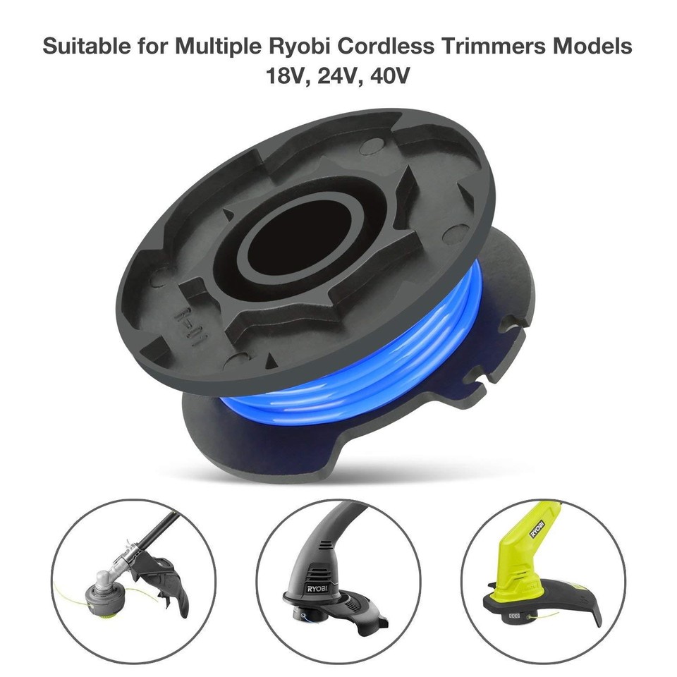 Ryobi One+ AC14RL3A .065 Line and Spool for Ryobi 18/24/40V Trimmer, 6 ...