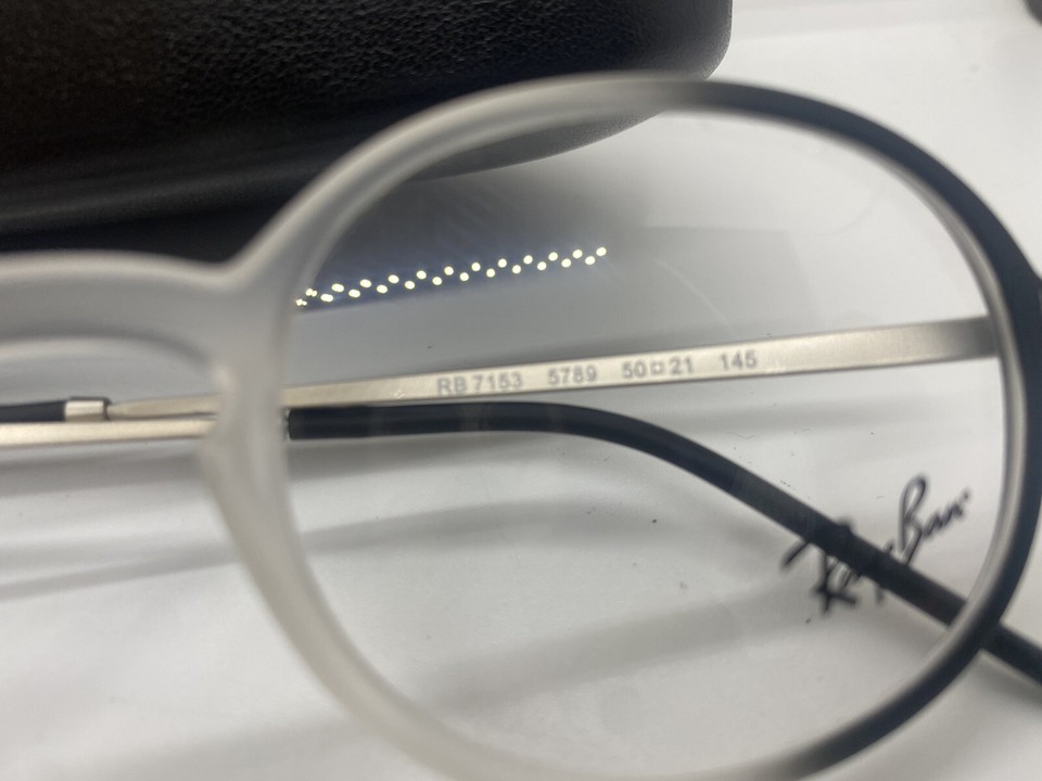 Ray Ban RB 7153 Unisex Oval Eyeglasses Frame, 5789 Clear Acetate. 50-21 ...